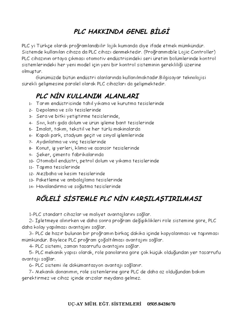 PLC Ders Notlari | PDF