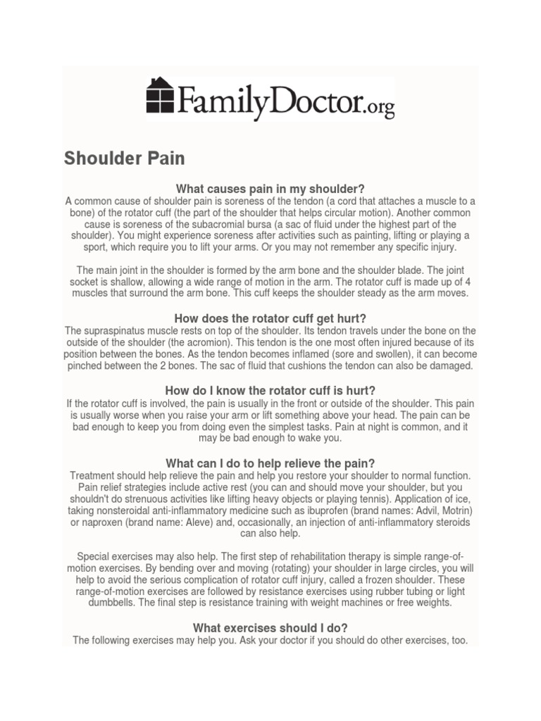 Shoulderpain 1 Pdf Shoulder Diseases And Disorders