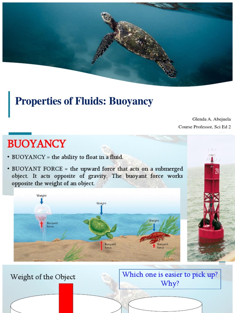 3.2 Properties of Fluids. Buoyancy | PDF | Buoyancy | Weight