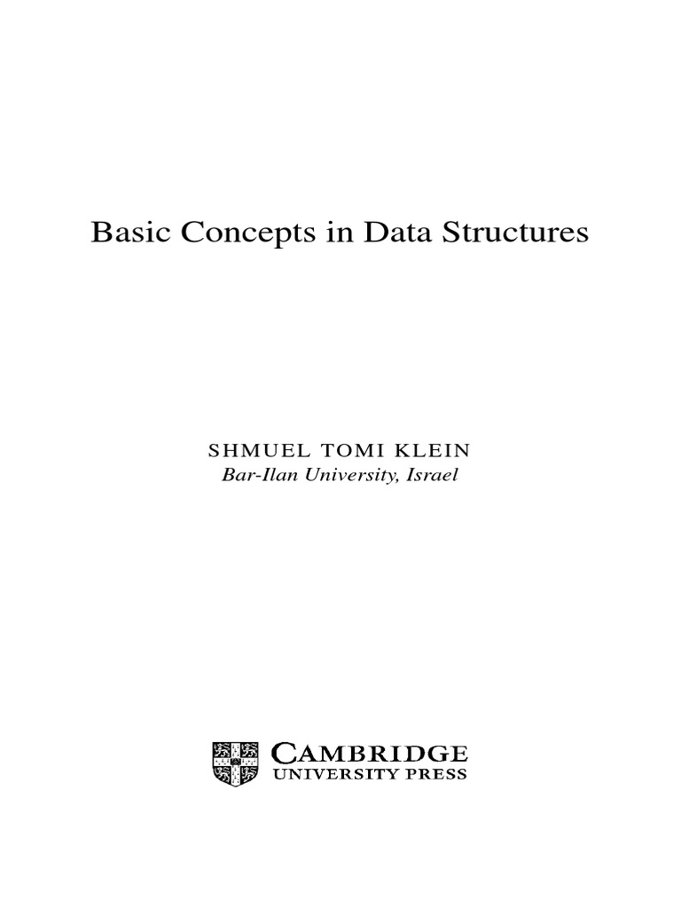 Shmuel Klein - Basic Concepts in Data Structures-Cambridge University ...