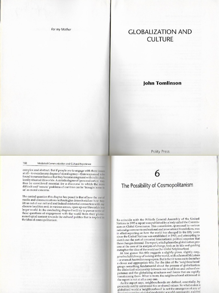 TOMLINSON, John. Globalization and Culture | PDF