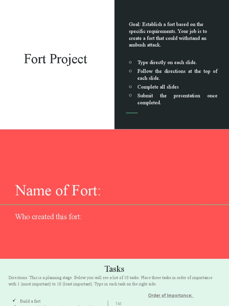 Fort Project PowerPoint | PDF | Fortification