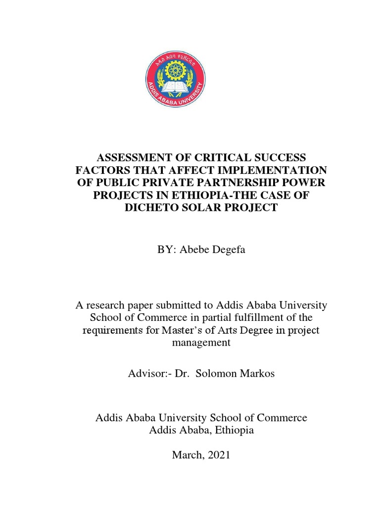 Abebe Degefa | PDF | Public–Private Partnership | Procurement