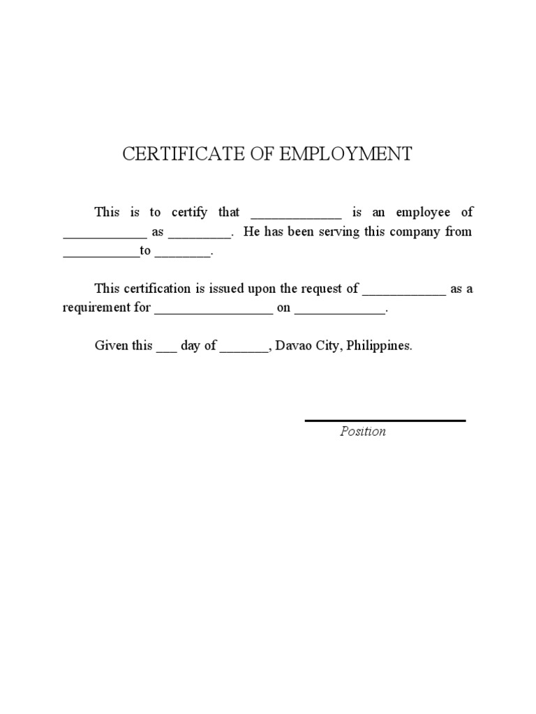 Certificate of Employment | PDF