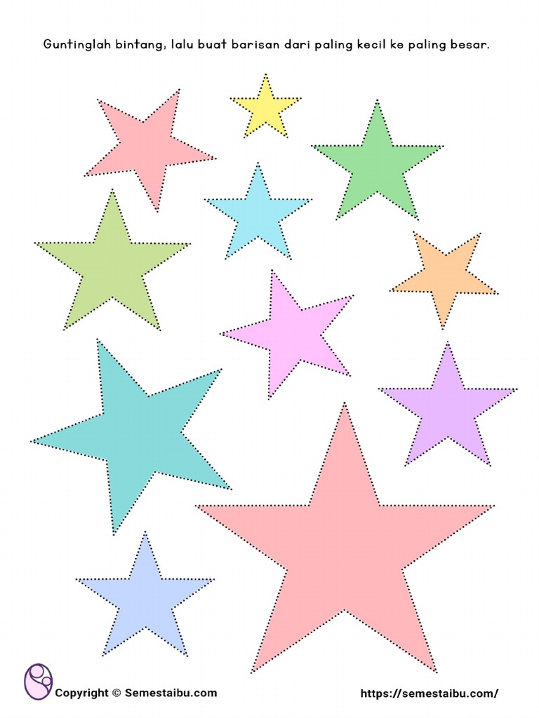 Latihan Menggunting - Bintang | PDF