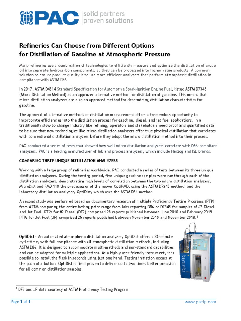 Gasoline Distillation Methods Compared | PDF | Gasoline | Oil Refinery