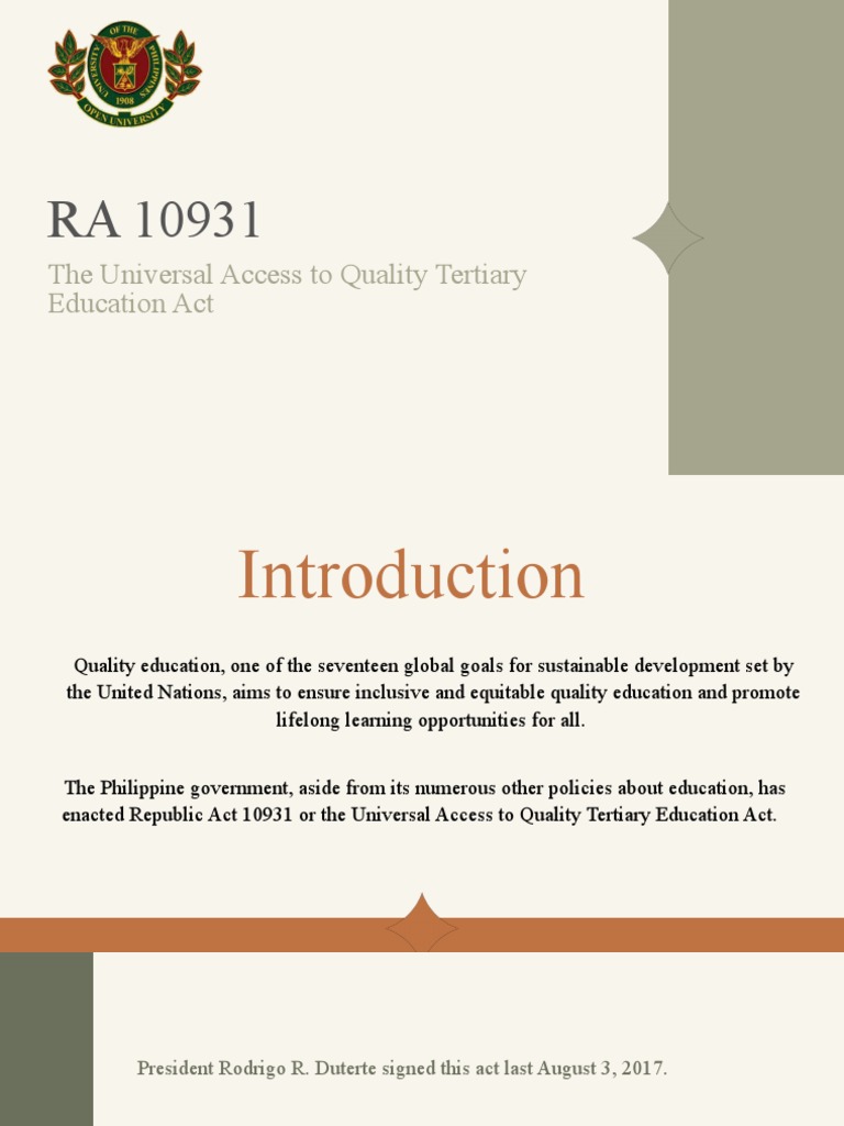 Ra 10931 | PDF | Policy