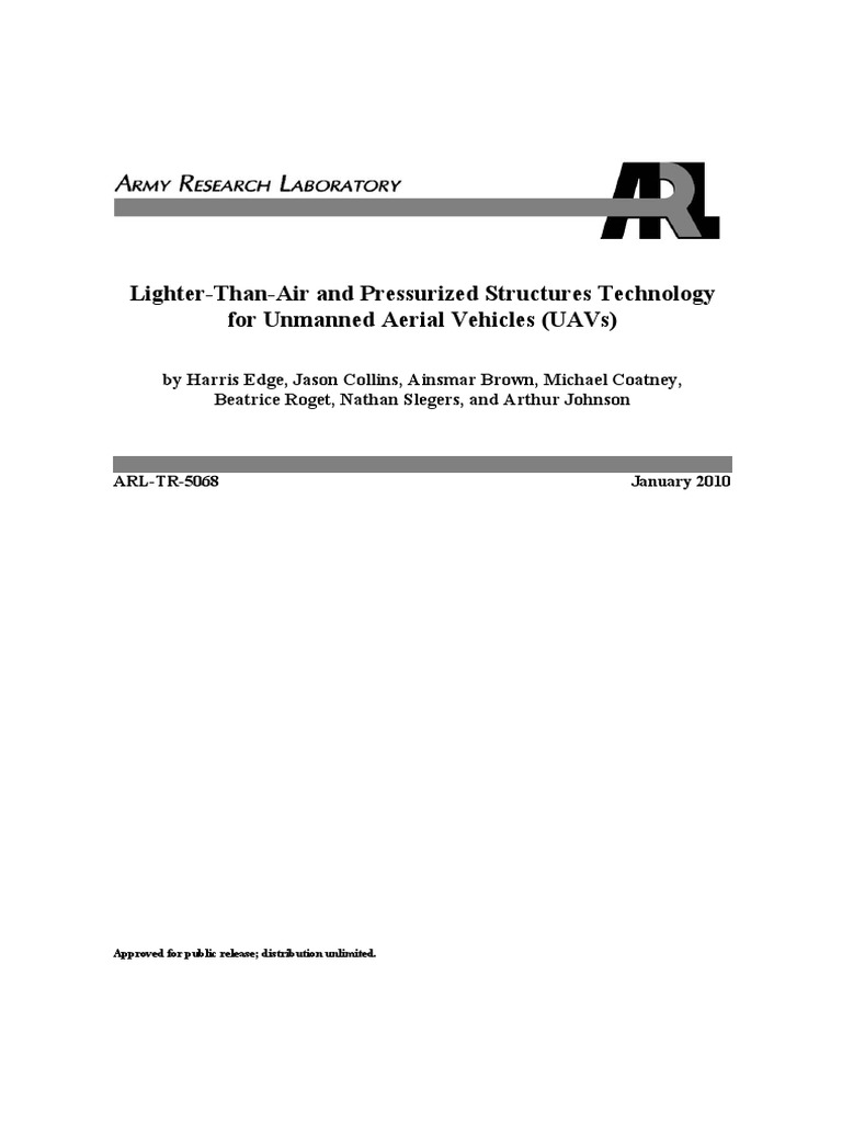 UAV Lighter-Than-Air Technology Report | PDF | Unmanned Aerial Vehicle ...
