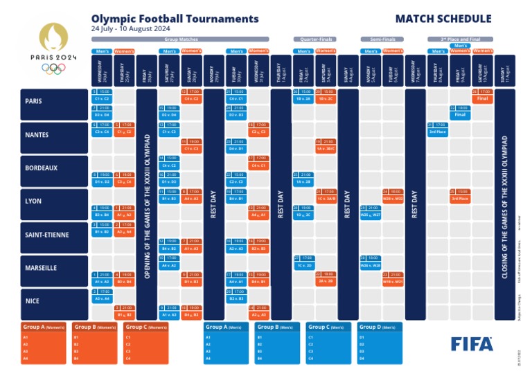 Olympic Games Paris MatchSchedule Mix FIFA 25072022 v8 FINAL | PDF