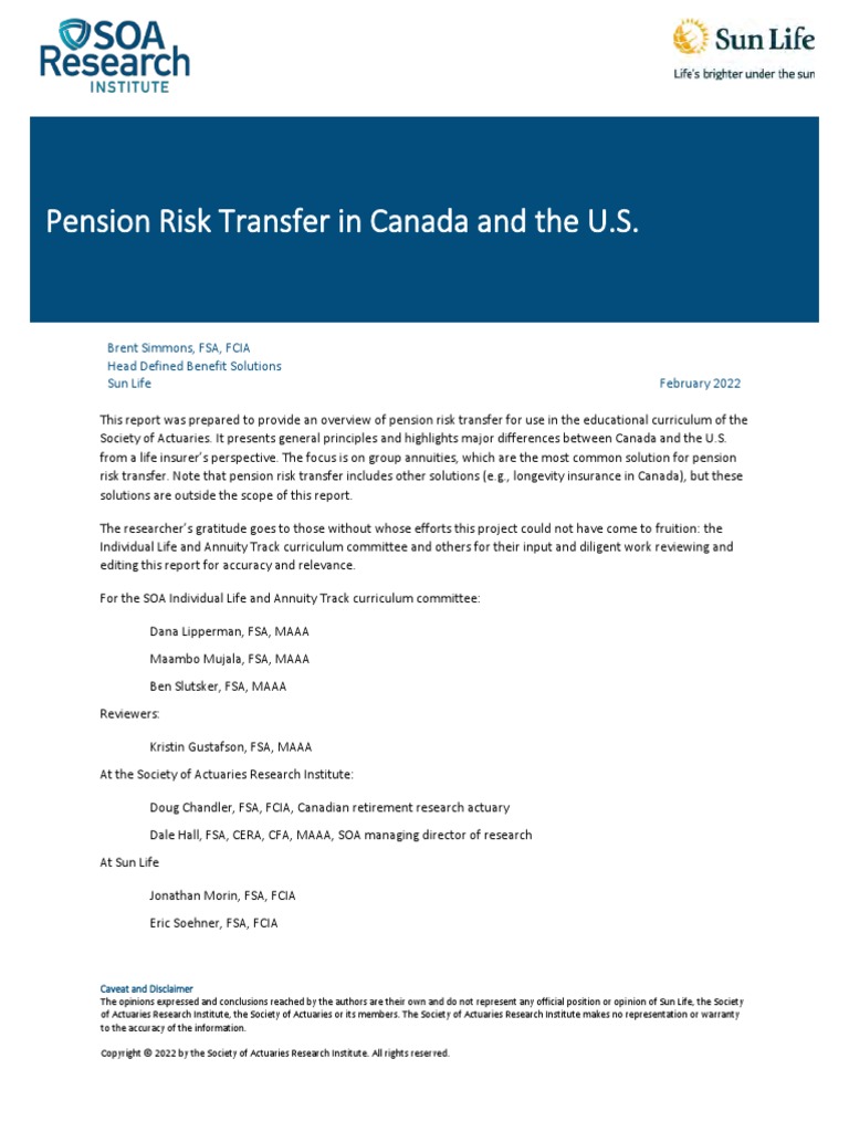 B Pension Risk Transfer | PDF | Insurance | Pension