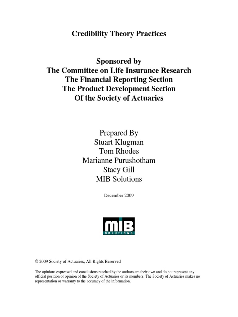 B Credibility Theory Practices | PDF | Actuarial Science | Normal ...