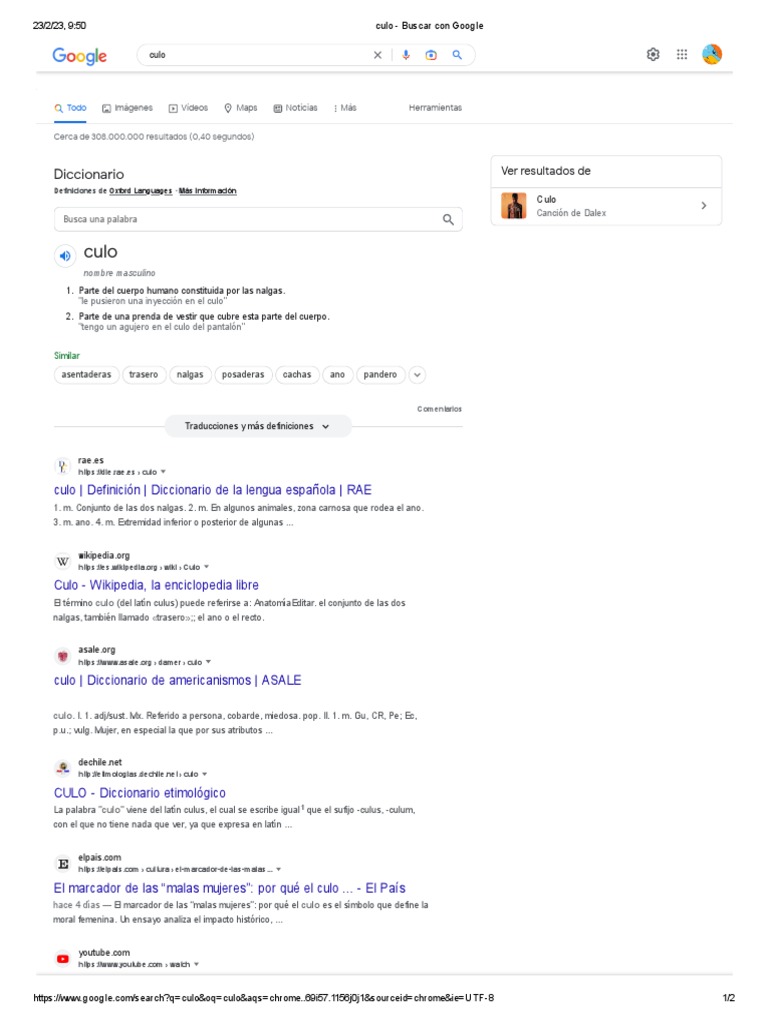 Culo Bonito | PDF | Nalgas | Diccionario