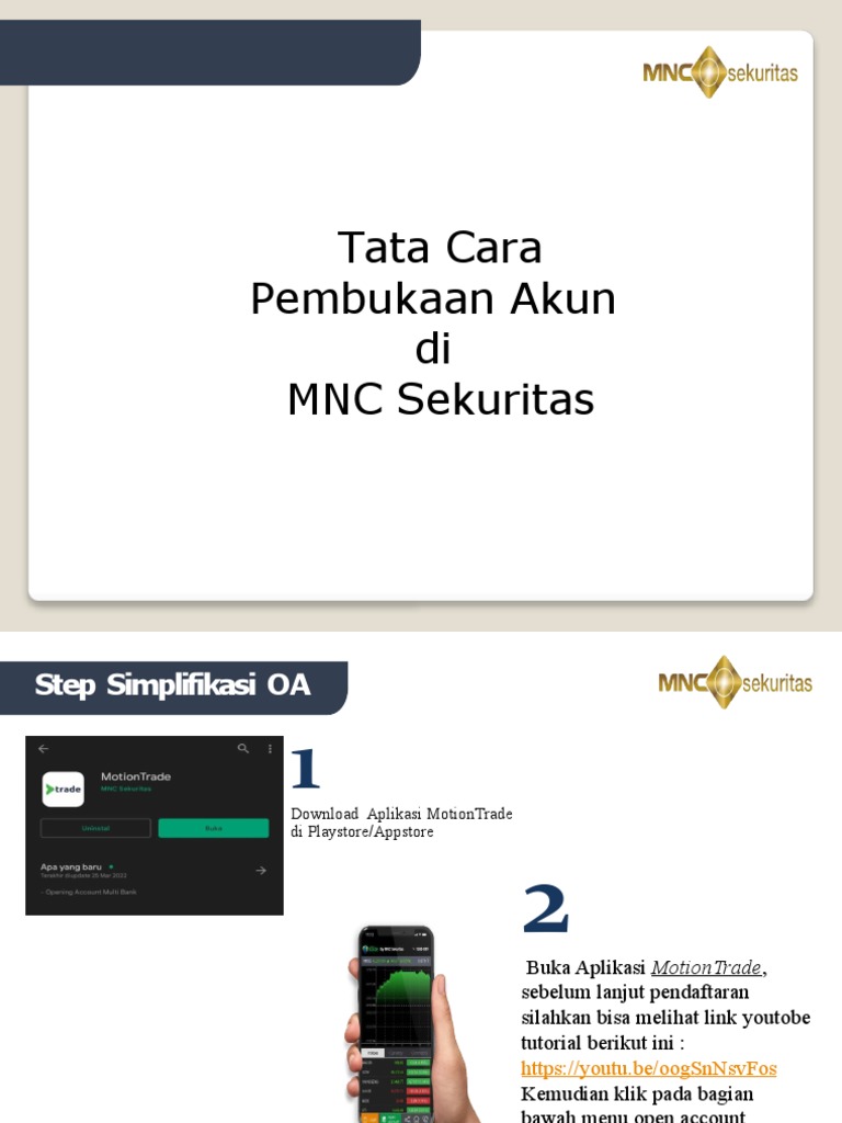 Tata Cara Pembukaan Akun Di MNC Sekuritas - Unsada | PDF