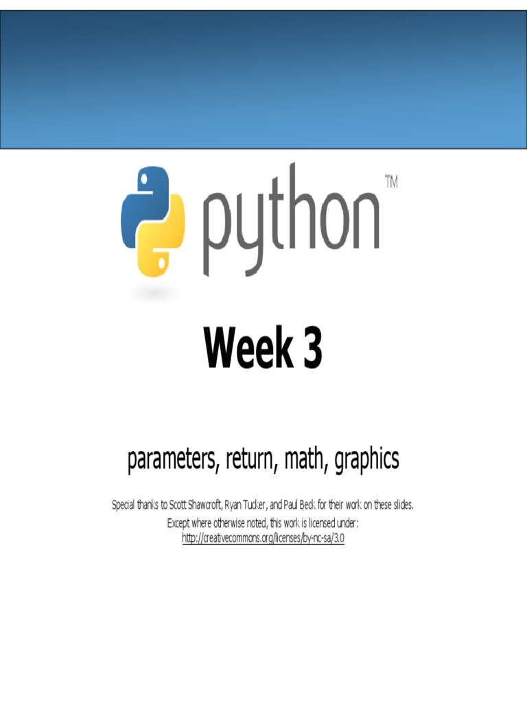 Week 3 Pdf Parameter Computer Programming Computer Programming