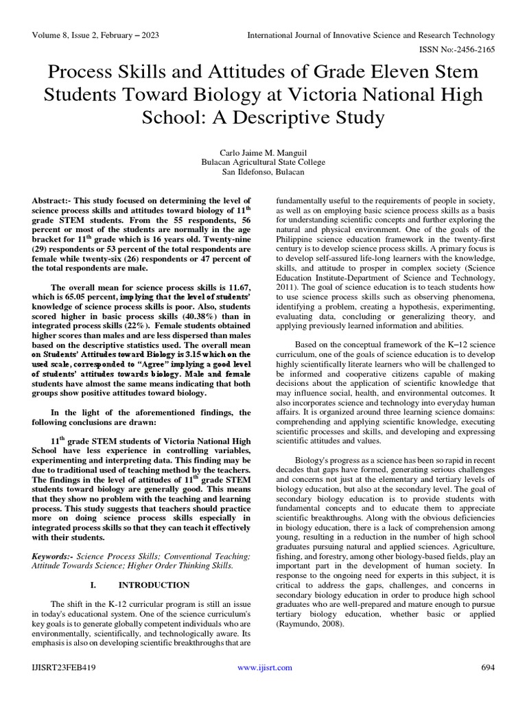 STEM Students' Biology Skills Study | PDF | Science | Science Education