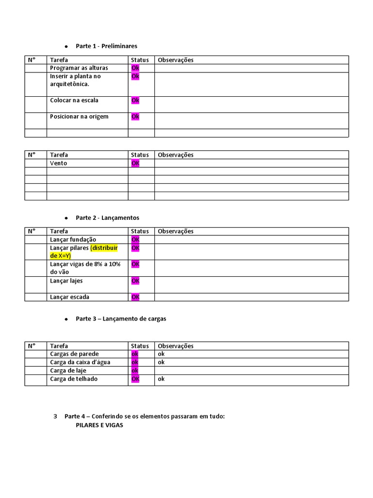 Checklist Do Estrutural | PDF
