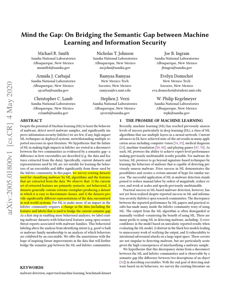 On Bridging The Semantic Gap Between Machine | PDF | Machine Learning | Computer Program