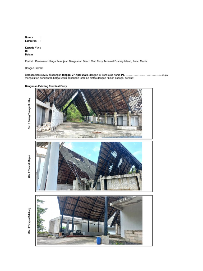Penawaran Pekerjaan Terminal Ferry Batam | PDF