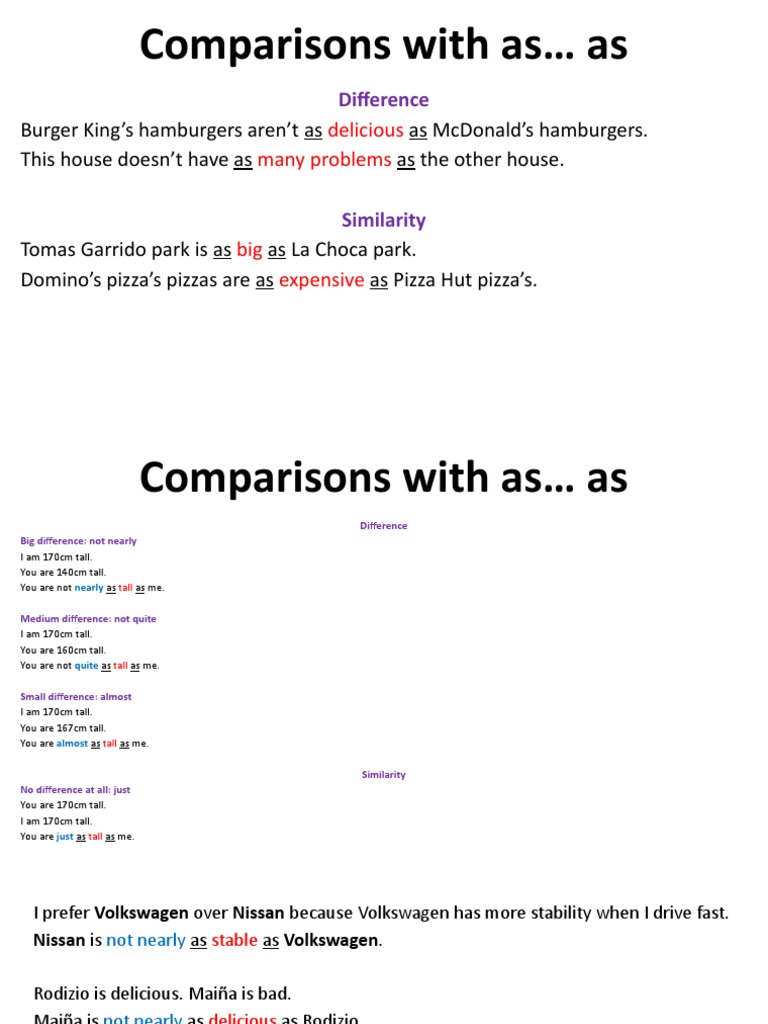 Comparisons With As As | PDF
