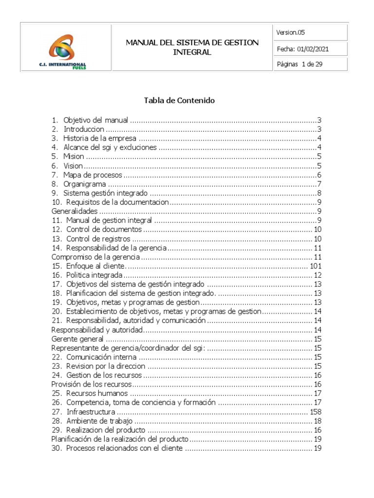 Manual Del Sgi V5 | PDF | Calidad (comercial) | Sistema de manejo de ...