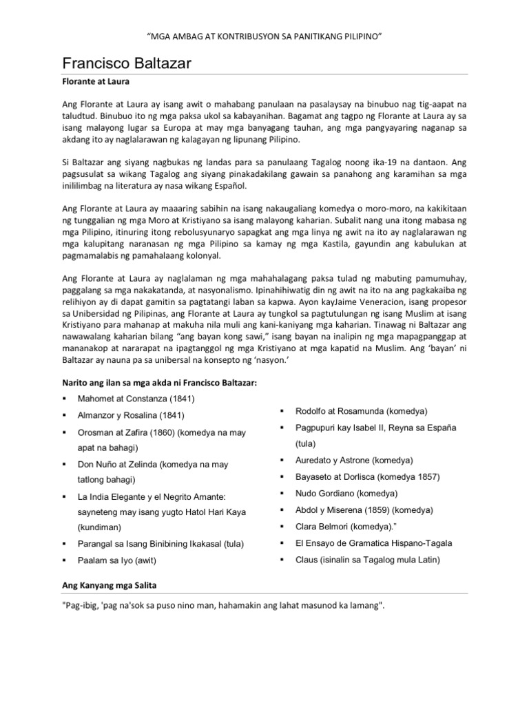 Francisco Baltazar | PDF