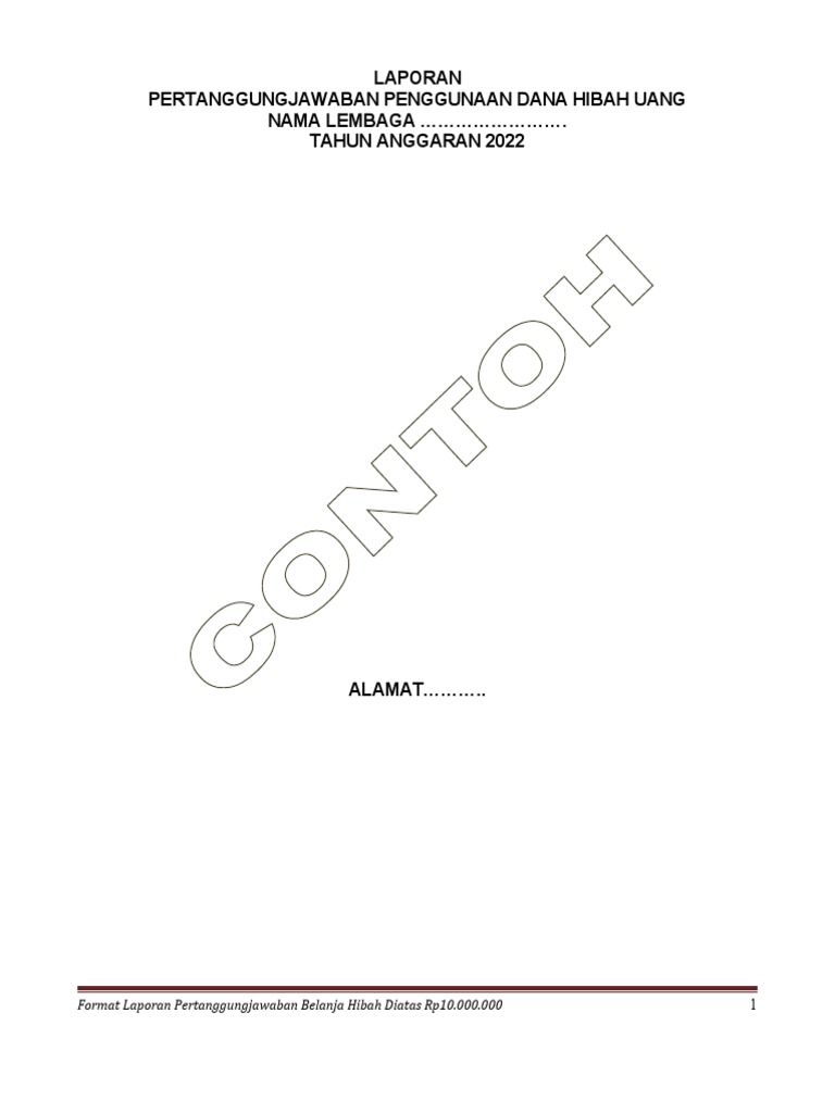 Format Laporan SPJ Hibah 2022 | PDF
