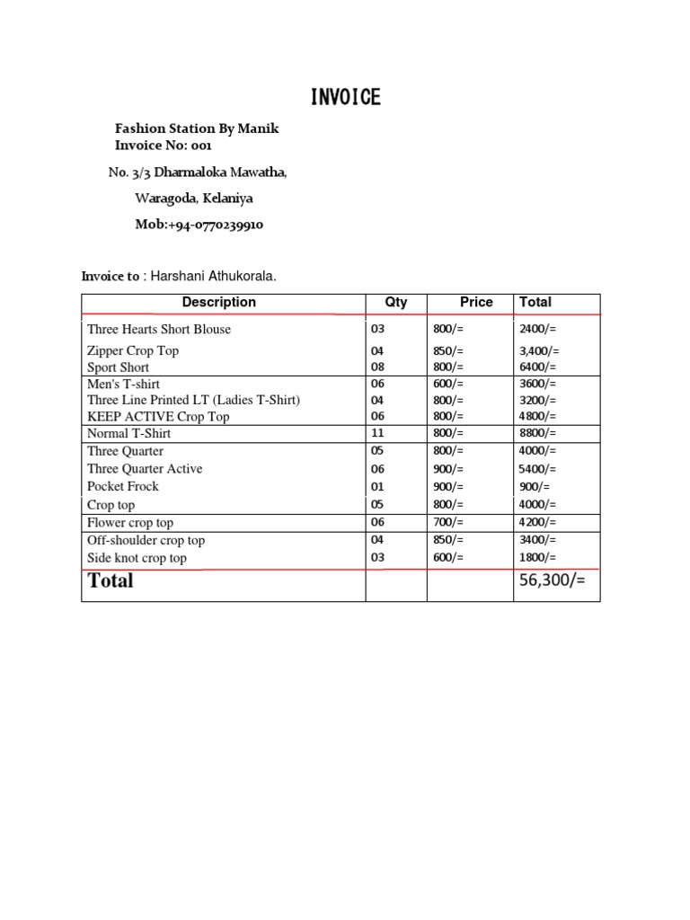 Invoice Format | PDF