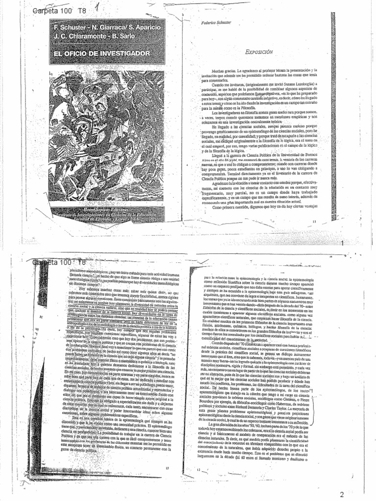 Schuster - El Oficio Del Investigador | PDF