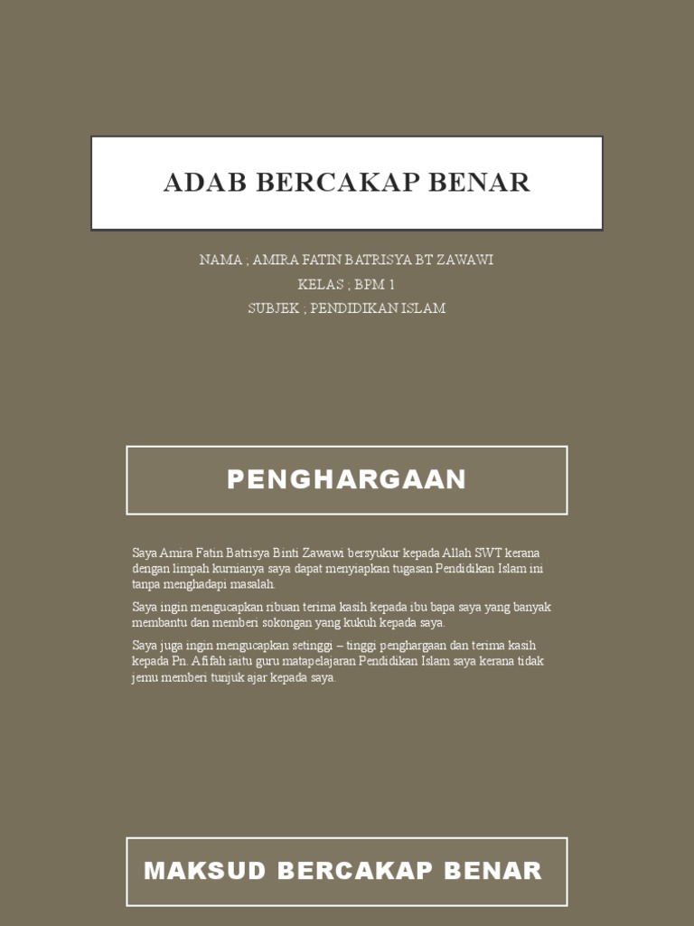 Adab Bercakap Benar dalam Islam | PDF | Ilmu Sosial | Pengembangan Diri