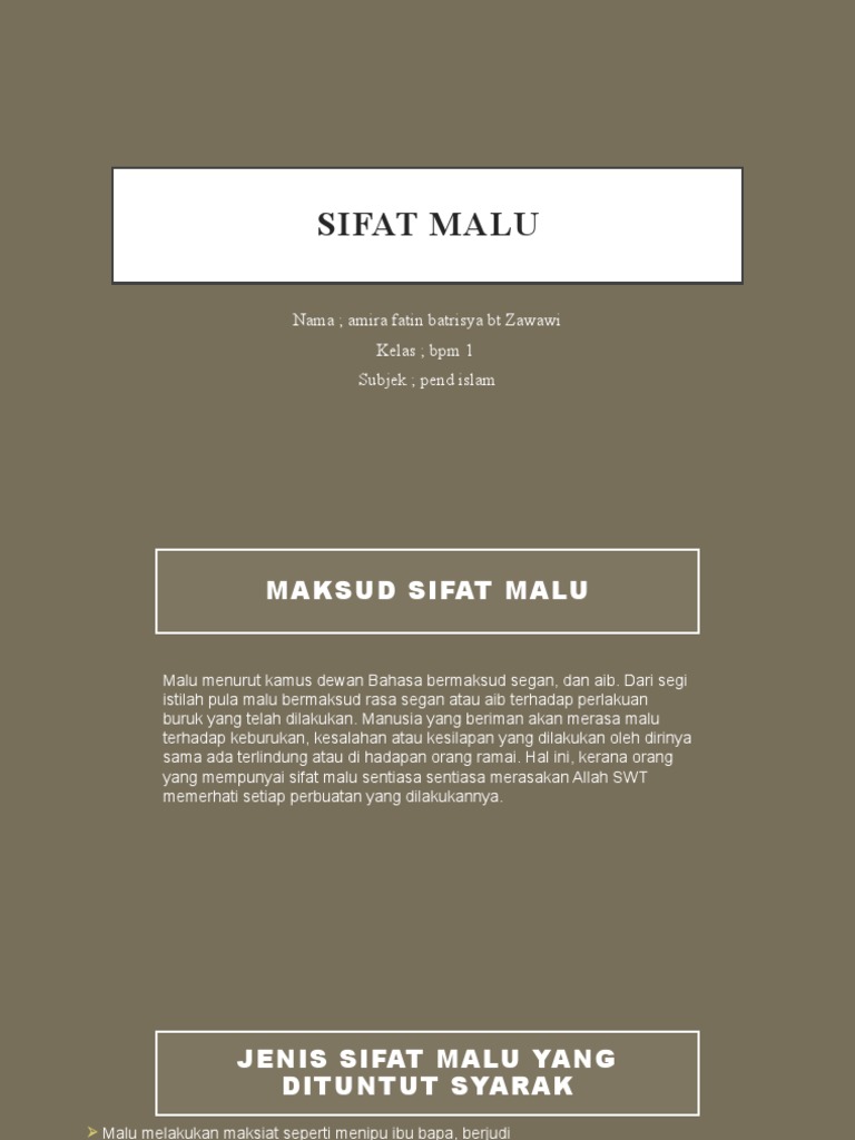 PB Pend Islam Sifat Malu | PDF | Pengembangan Diri | Agama & Spiritualitas