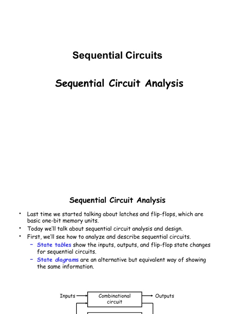 Sequential Circuits Analysis Pdf Electronic Circuits Electrical
