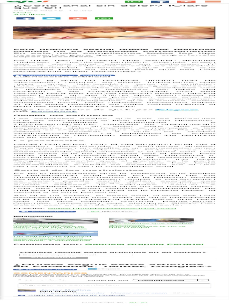 ¿Sexo Anal Sin Dolor !claro Que Sí! - Eju - TV | PDF | Sexo anal | Relaciones sexuales