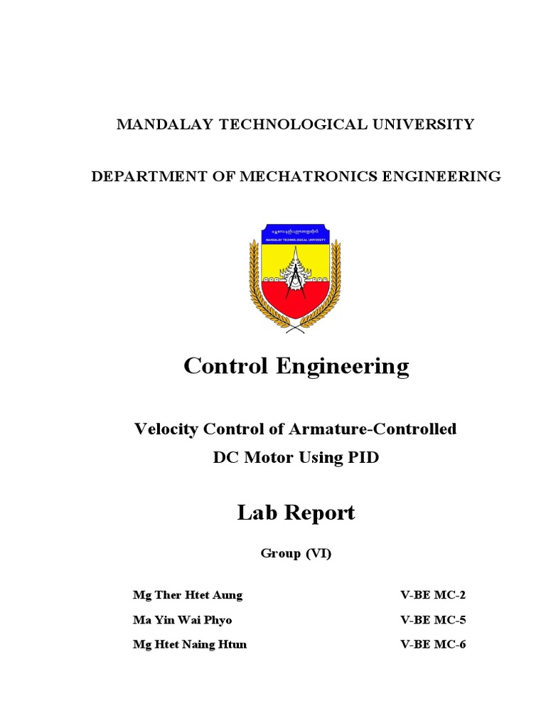 PID Velocity Control of an Armature-Controlled DC Motor: Analysis of ...