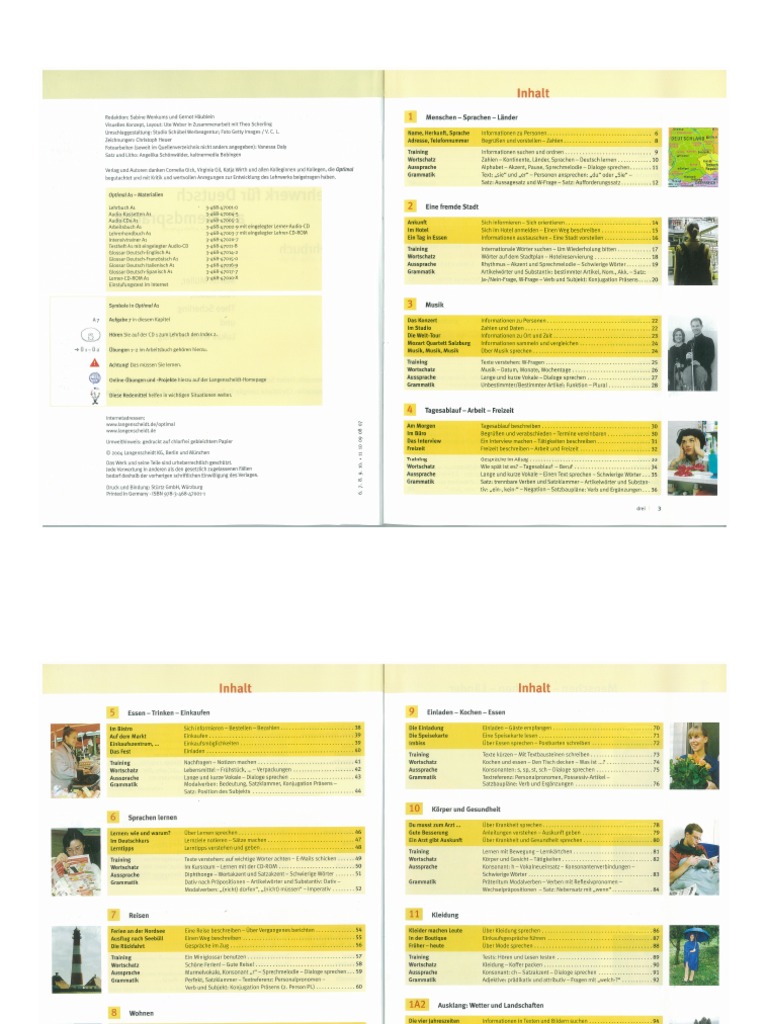 Lehrbuch Optimal A1 - Lektion 1 Menschen, Sprachen, Länder | PDF