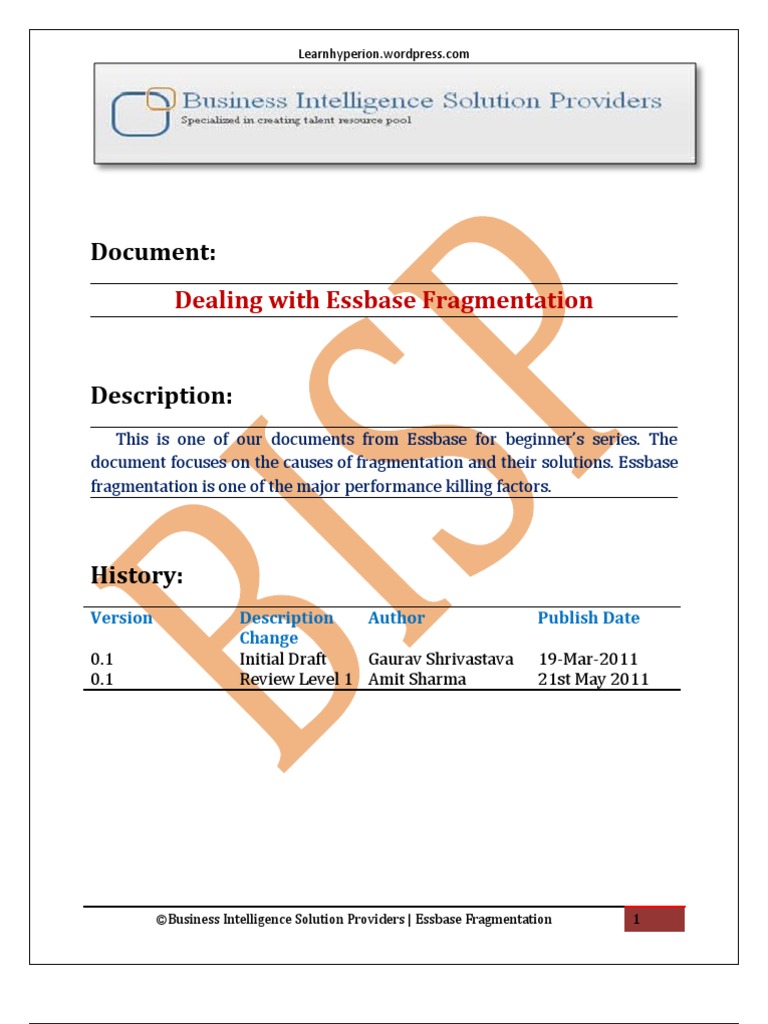 Dealing With Essbase Fragmentation | PDF | Databases | Operating System Technology