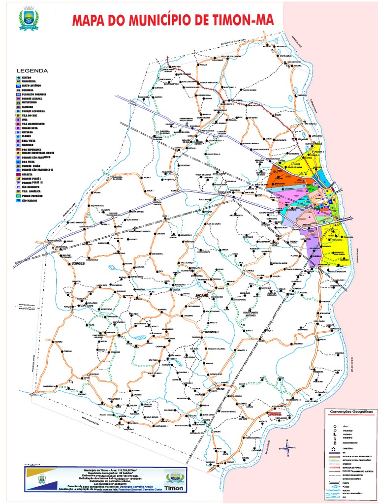 Mapa do município de Timon-MA com indicação dos bairros e distritos | PDF