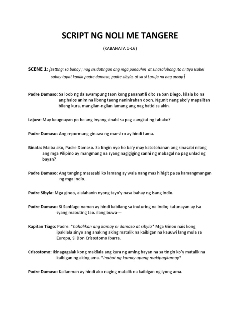 Script NG Noli Me Tangere | PDF