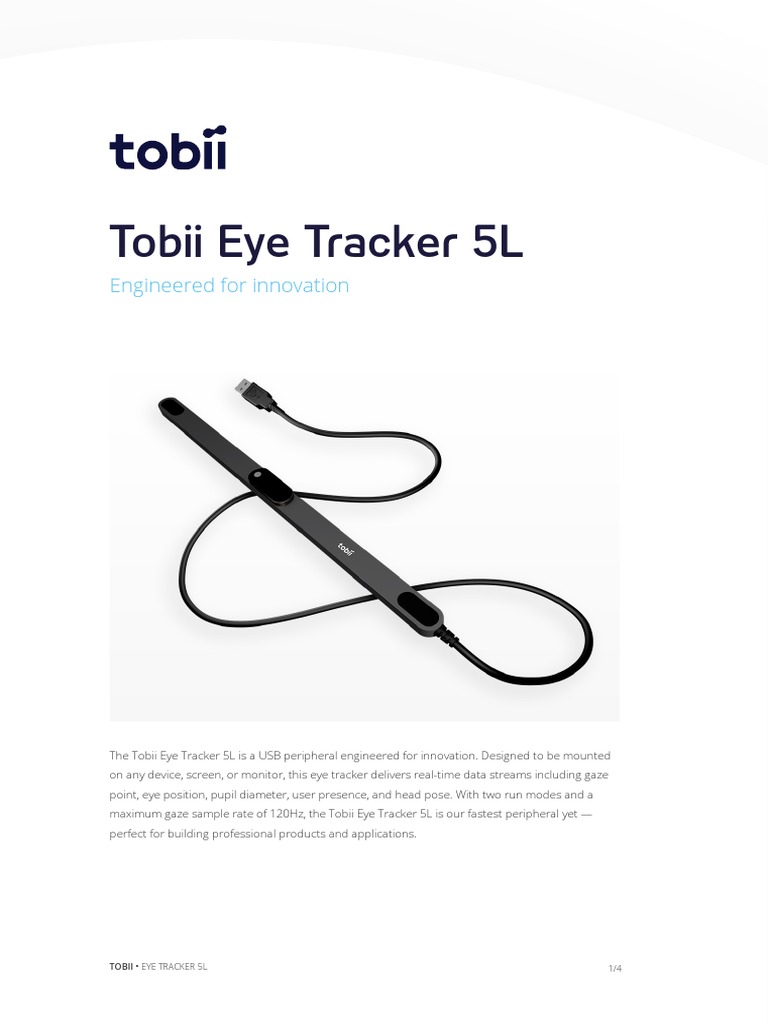 Tobii Eye Tracker 5L Overview and Specs | PDF | Usb | Computing