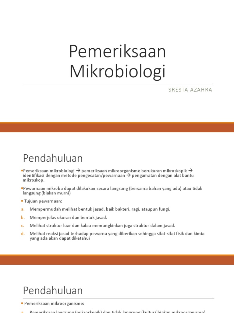 Metode Pemeriksaan Mikrobiologi | PDF