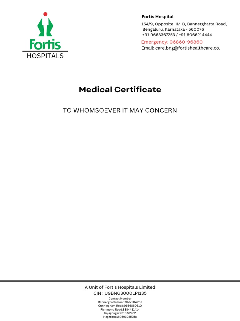 Fortis Hospital | PDF