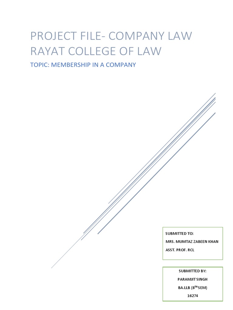 Company Law | PDF