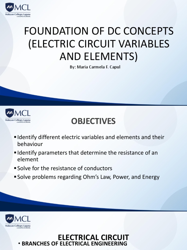 Lesson 1 - Electric Circuit Variables and Elements | Download Free PDF | Electric Current ...