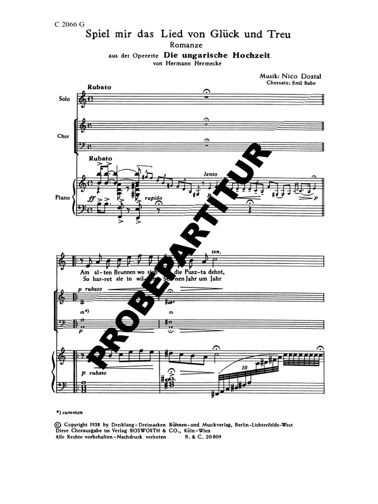 Spiel Mir Das Lied Von Glück Und Treu | PDF