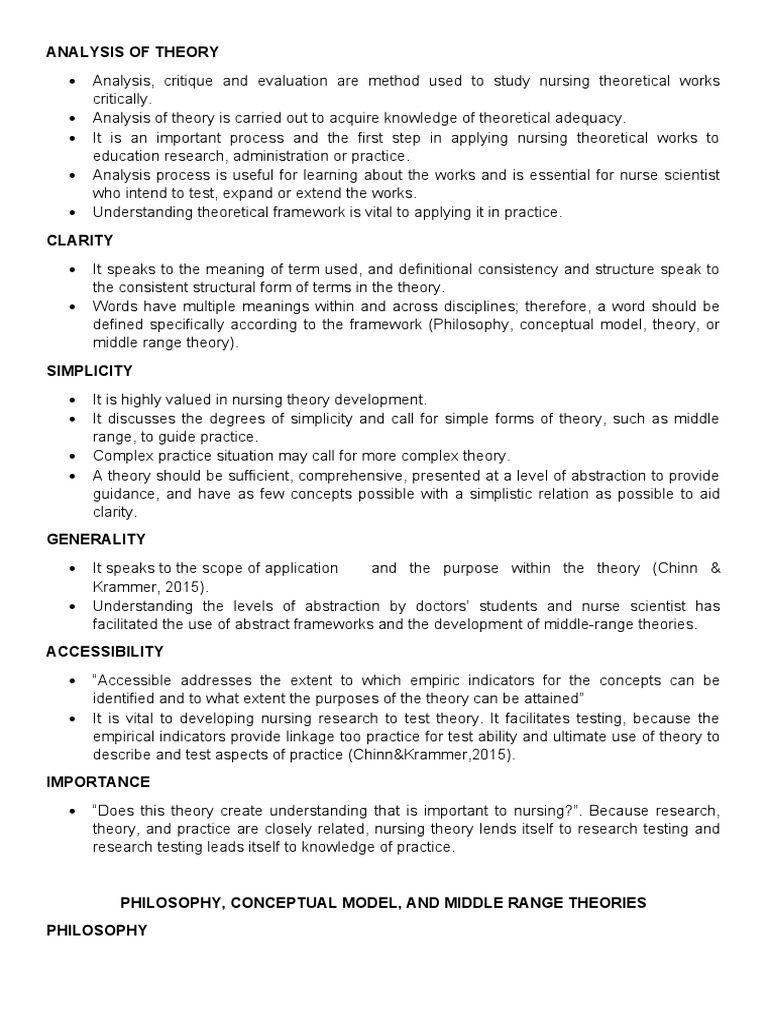 Analysis of Theory | PDF | Theory | Nursing