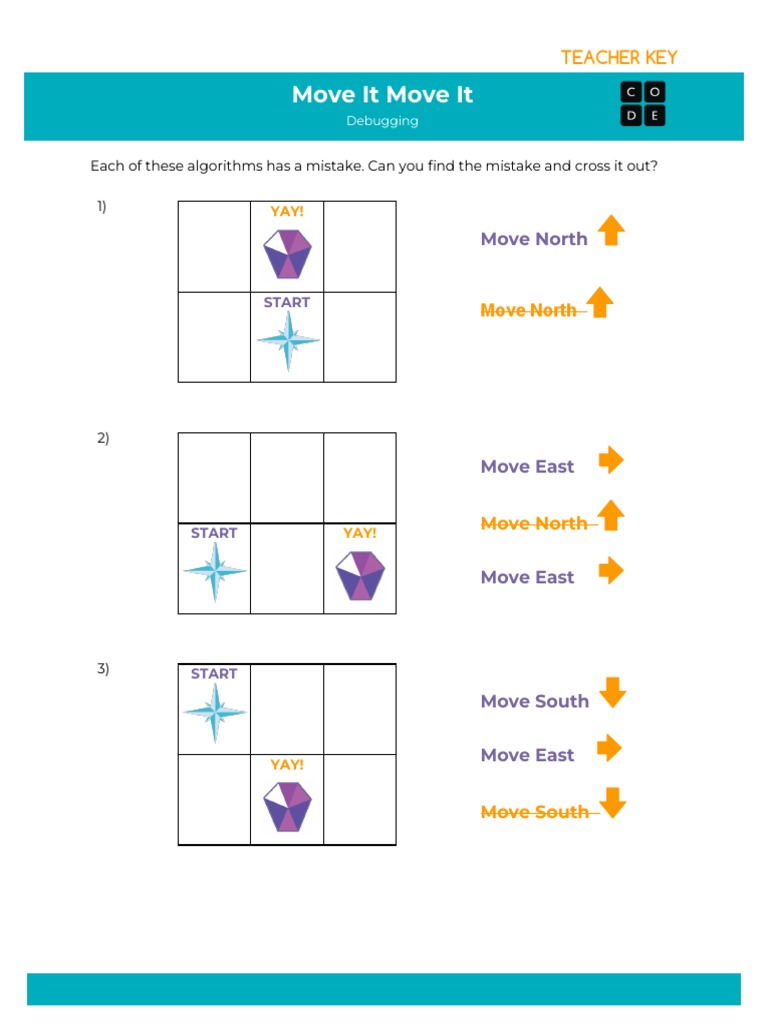 Move It Debugging Worksheet Key | PDF Move It Debugging Worksheet Key | PDF