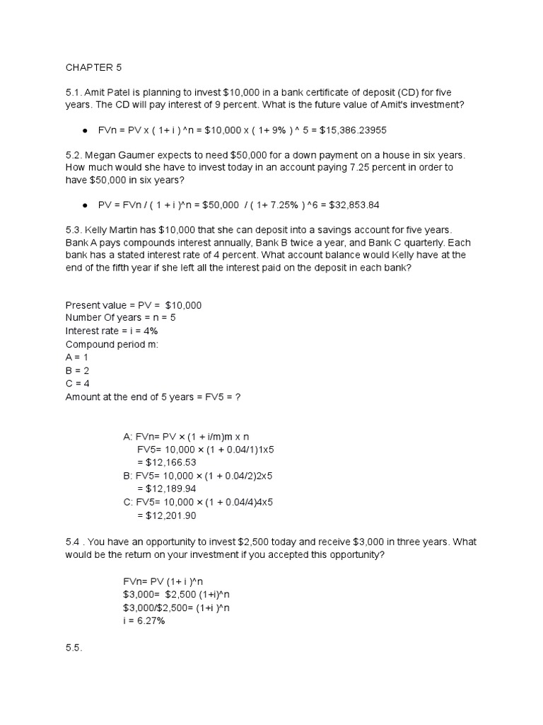 An Hoài Thu - CHAPTER 5+6 - FIN202 | PDF | Present Value | Interest