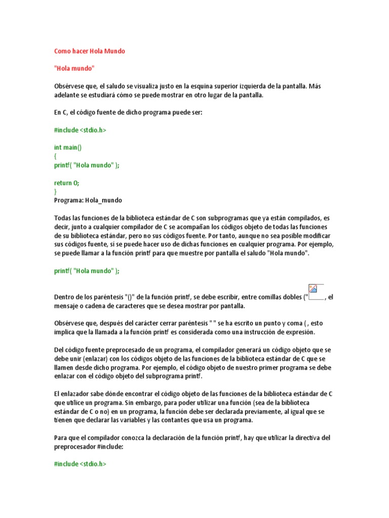 Como Hacer Hola Mundo | PDF | Programa de computadora | Programación