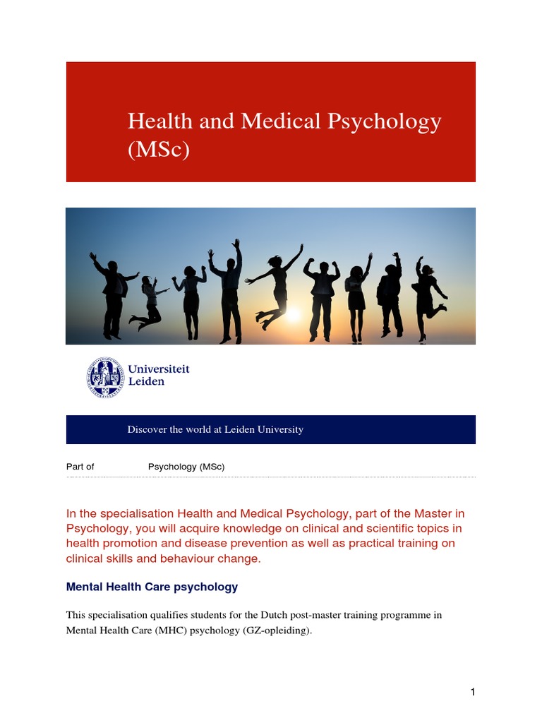 Health and Medical Psychology MSc at Leiden | PDF | Psychology ...