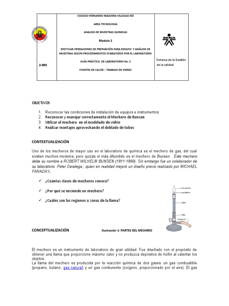 Guia Practica de Laboratorio de Mechero. | PDF | Combustión | Química