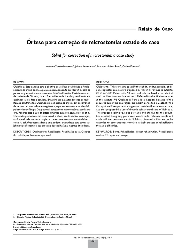 Órtese para Correção de Microstomia: Estudo de Caso: Splint For ...